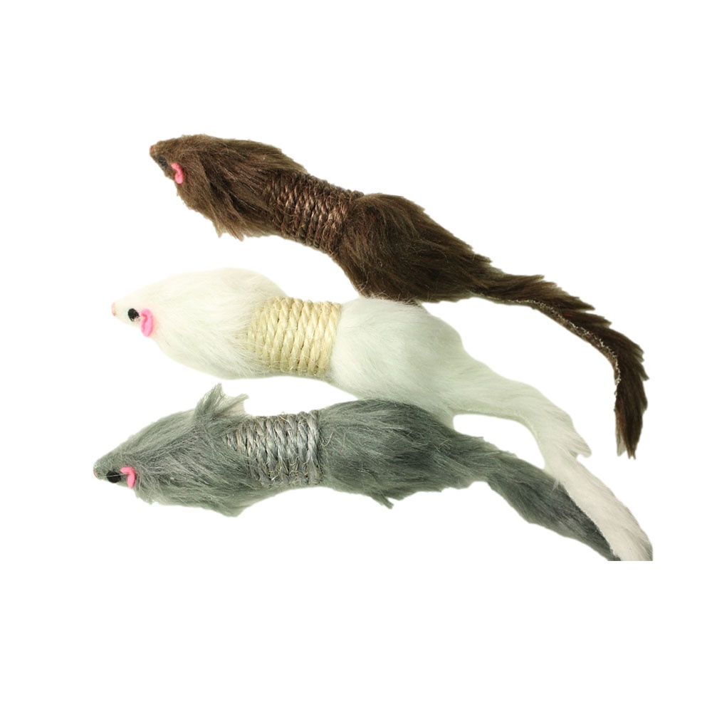 Faux Fur Mice Cat Toy